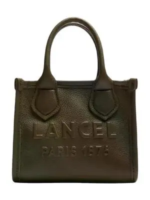 LANCEL Logo-embossed Grained Leather Tote Bag - Green