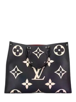 LOUIS VUITTON Onthego Bicolor Monogram Empreinte Giant Gm Tote Bag - Black