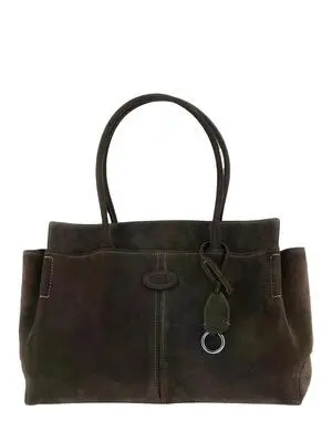 TOD'S Tod's Suede Logo-Patch Tote Bag