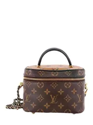 LOUIS VUITTON Vanity Handbag Reverse Monogram Canvas Pm Satchel - Brown
