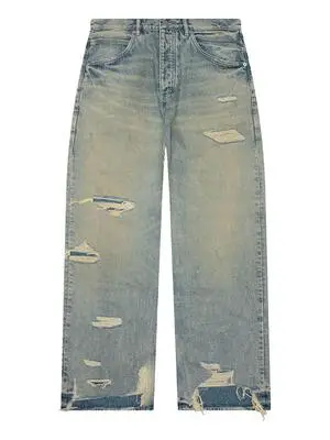 PURPLE BRAND Antique Destroyed Tinted Light Indigo Jeans - Blue