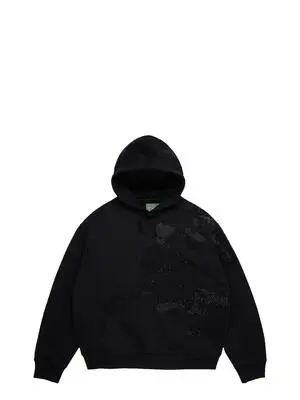 DENIM TEARS Biggie Rhinestone Cotton Wreath Hoodie - Black