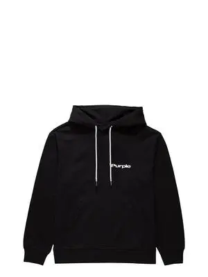 PURPLE BRAND French Terry Pullover Hoodie - Black