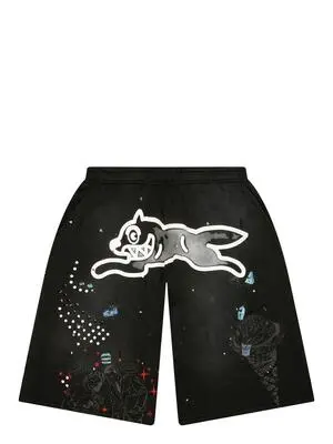 ICECREAM Milk Shake" Terry Shorts - Black