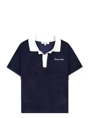 SPORTY & RICH Terry Logo Polo - Blue