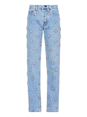 Miu Miu X Levi's Embellished Denim Jeans - Blue