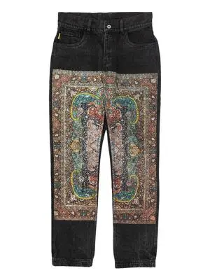PLEASURES Walk On Me" Rug Denim Pants - Black