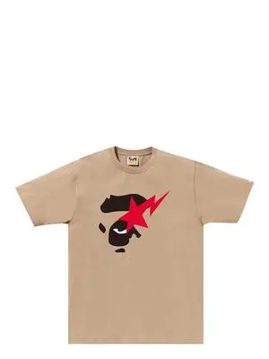 A BATHING APE BAPE Ape Face Graphic T-Shirt Tan