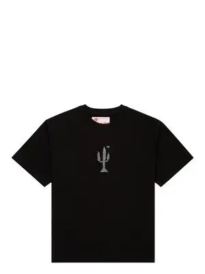 SP5DER Vaa Tm" Cactus Embellished T-shirt - Black