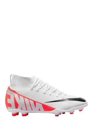 Nike Mercurial Superfly 9 Club Fg Mg Gs Athletic High Top Lace-up Soccer Cleats - White