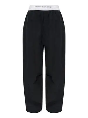 ALEXANDER WANG Alexander Wang Logo Elastic Mid-Rise Pleated Knee Pant