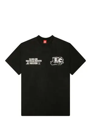 ICECREAM Freezer Short-sleeve Knit T-shirt 'jet Set - Black