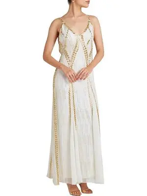 TEMPERLEY LONDON Viola Strappy Embellished Maxi Dress - Ivory