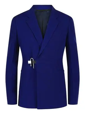 Givenchy Slim Fit Wool Blazer With U-lock Closure - Blue