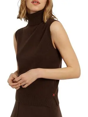 Chinti & Parker Wool-cashmere High-neck Tank - Chocolate