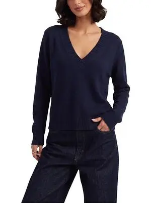 Chinti & Parker Wool-cashmere V-neck Sweater - Navy