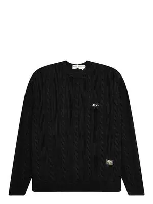 ADVISORY BOARD CRYSTALS Cableknit Crewneck - Black