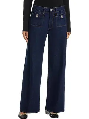 Paige Anessa Welt Stitch Pocket High Rise Wide Jeans - Amora