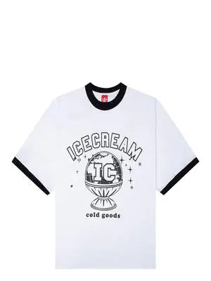 ICECREAM Short Sleeve Knit Jersey With Graphic Print - White