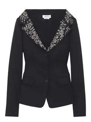 Alexander McQueen Embroidered Off-the-shoulder Harness Jacket - Black