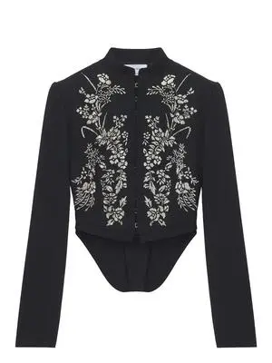 ALEXANDER MCQUEEN MCQUEEN Floral Embroidery Cropped Jacket