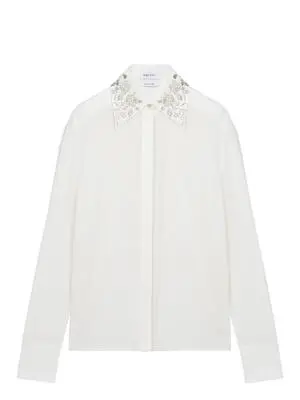 ALEXANDER MCQUEEN MCQUEEN Floral Embroidery Silk Shirt
