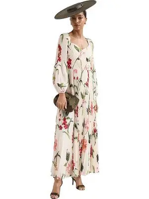 PHASE EIGHT Reanna Floral Pleated Maxi Dress - Ivory