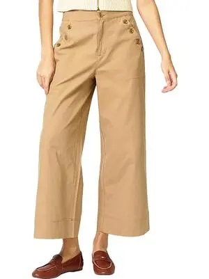 Central Park West Dean Straight Leg Button Pant - Khaki