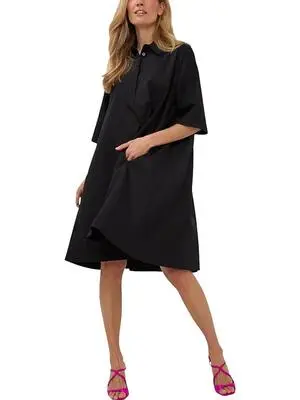 MARIELLE STOKKELAAR Laetitia Egyptian Cotton Shirt Dress - Black