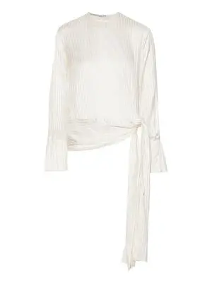 STELLA MCCARTNEY STELLA MCCARTNEY Striped Silk Jacquard Blouse With Bow Detail