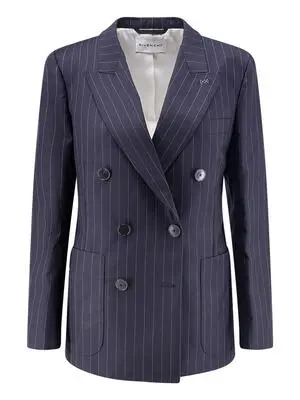 Givenchy Double-breasted Wool Blazer - Blue