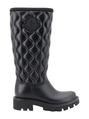 MONCLER Moncler Kickstream Quilted PVC And Neoprene Knee-High Boots