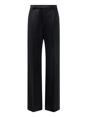 Saint Laurent Fluid Tailored Wool Trousers - Black