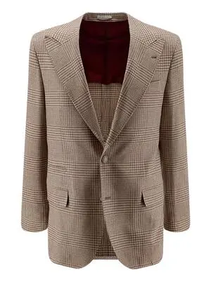 Brunello Cucinelli Singlebreasted Wool And Cashmere Blazer - Beige
