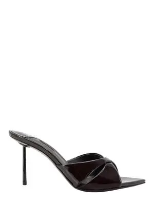 LE SILLA Shirley Patent Leather Stiletto Mules - Brown