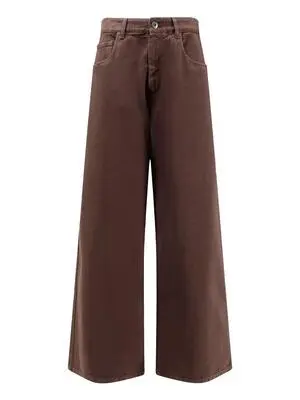 Brunello Cucinelli Relaxed Wide Leg Jeans - Brown