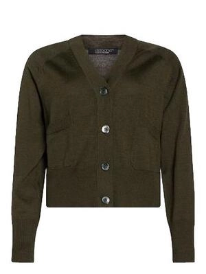 ARAGONA Lime Merino Wool Cardigan - Green