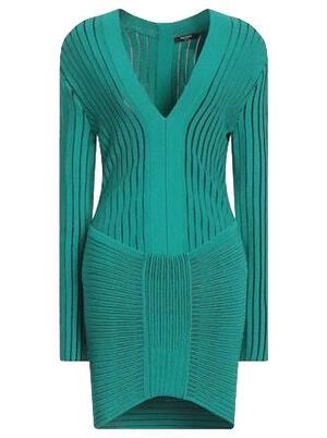 Balmain Emerald Striped Knit Mini Dress - Green