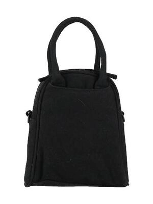 Y'S YOHJI YAMAMOTO Linen & Cotton Handbag - Black