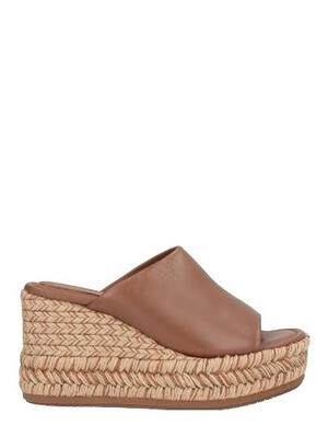 PALOMA BARCELO Alide Leather Wedge Espadrilles - Brown