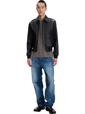 A.p.c. Gael Leather Bomber Jacket - Black