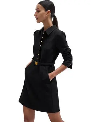 ME+EM Fit And Flare Mini Dress With Belt - Black