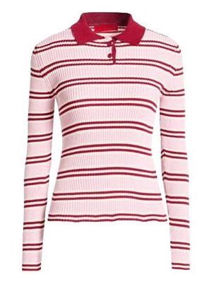 Max & Co. Striped Polo Sweater - Pink