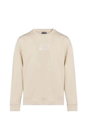 EA7 Cotton And Polyester Crewneck Sweatshirt - Cream