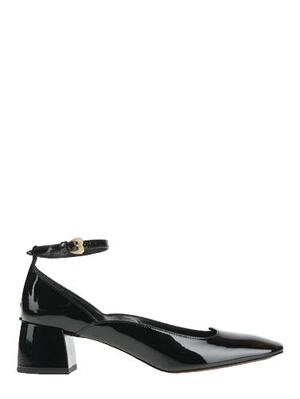 A.BOCCA Patent Leather Pumps With Ankle Strap - Black