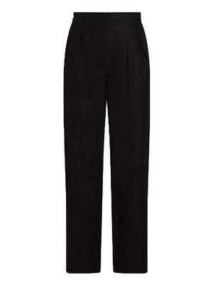 Max Mara Cotton Twill Tapered Pants - Black