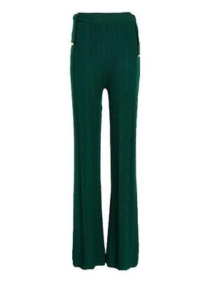 BABYLON Wool Cable-knit Bootcut Pants - Green