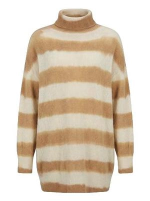 TWINSET Alpaca Wool Blend Tie-dye Mini Dress - Camel