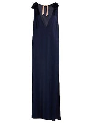 N°21 Maxi Dress In Viscose With Bow Detail - Navy