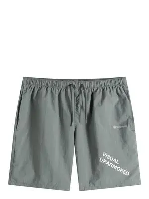 WTAPS Spss2001 Nylon Shorts With Printed Branding - Gray